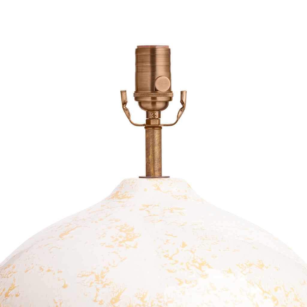 Larger Olly table lamp in white textured glaze