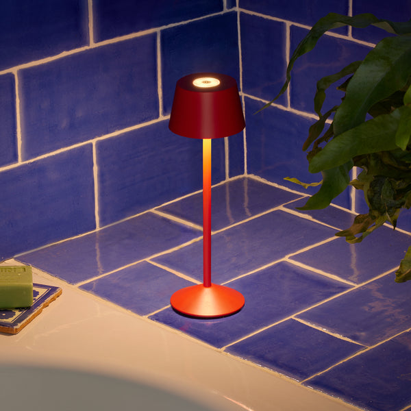 Wee Scoon cordless table lamp in firecracker