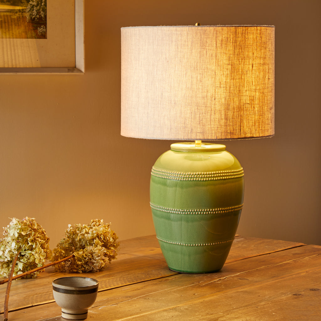 Ted table lamp in green ceramic