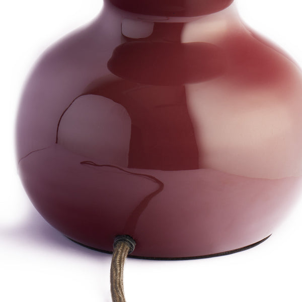Larger Wobster table lamp in burgundy lacquered wood