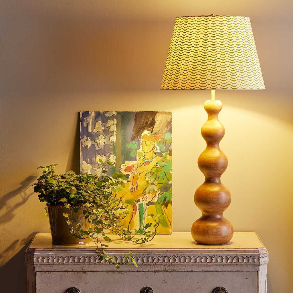 Larger Wobster table lamp in natural wood