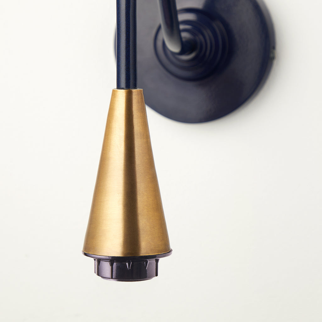 Cone wall fixture in black iris