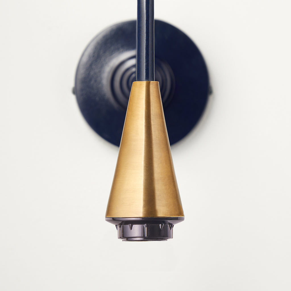Cone wall fixture in black iris