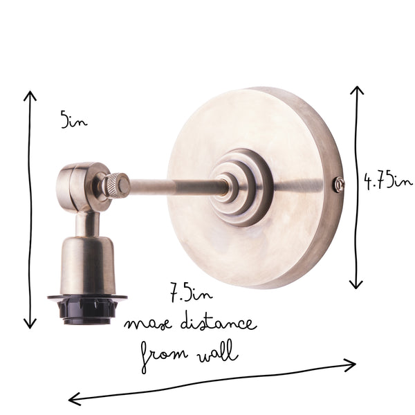 Elbow wall fixture in antiqued silver
