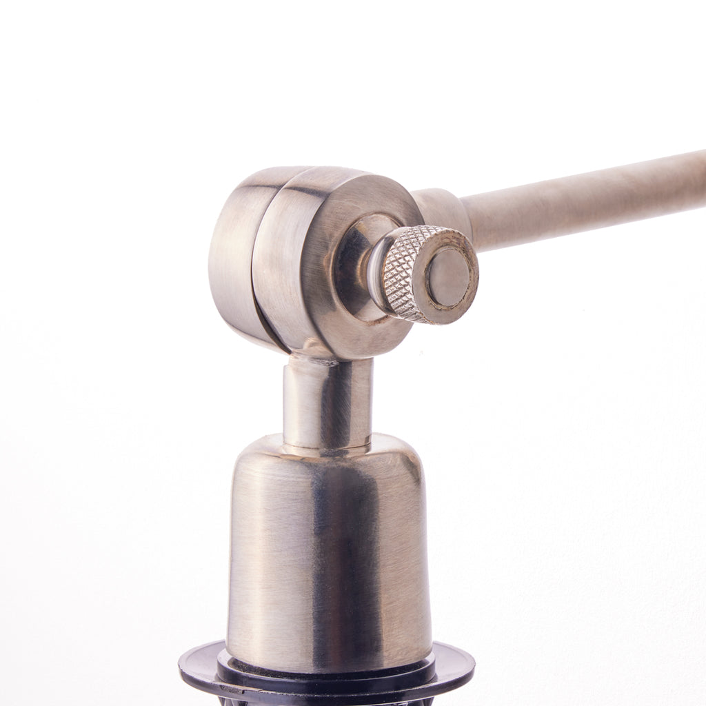 Elbow wall fixture in antiqued silver