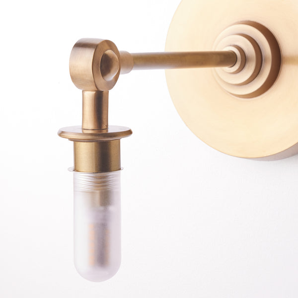 Bathroom Elbow wall fixture in antiqued brass