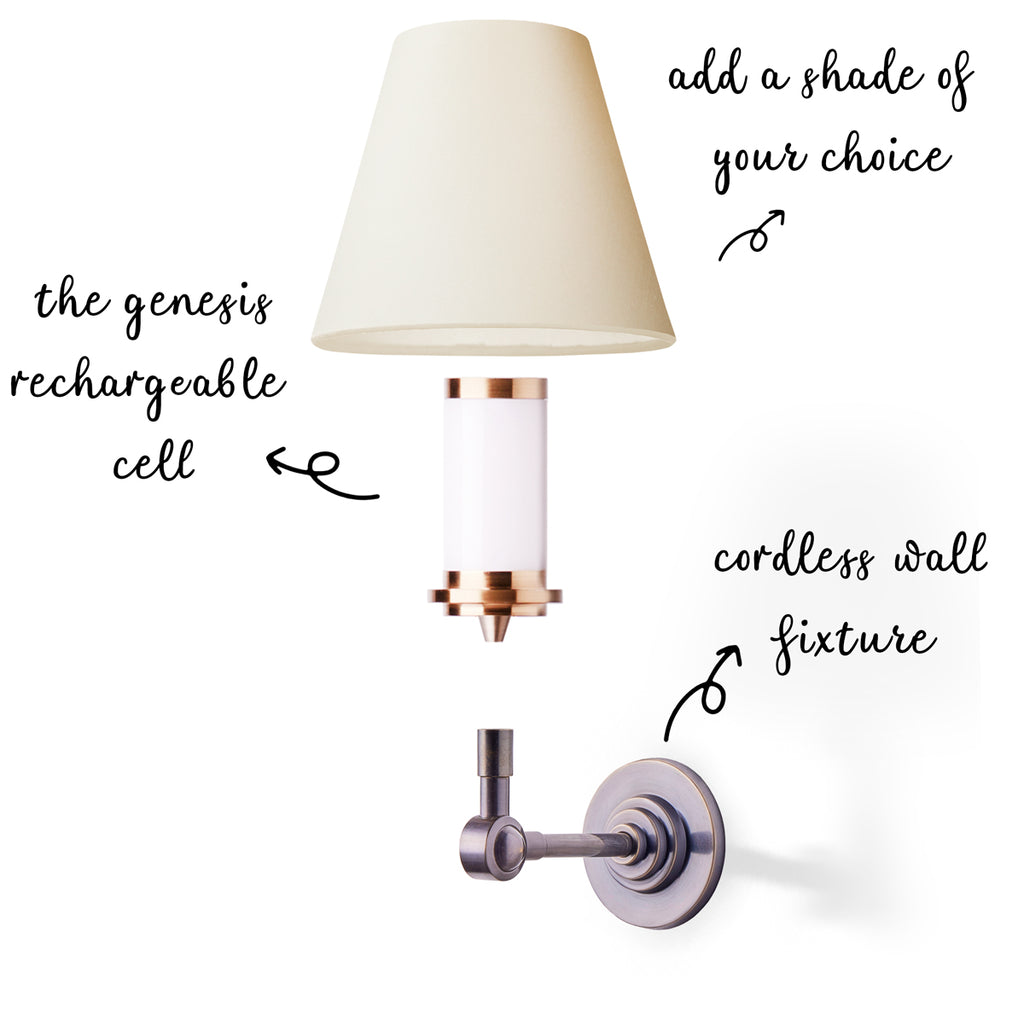 Mini Elbow cordless wall fixture in bronze