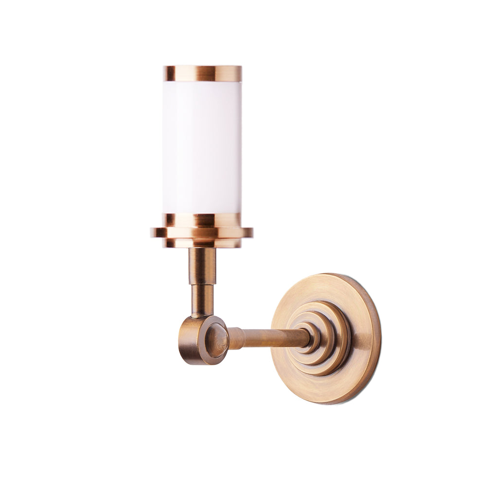 Mini Elbow cordless wall fixture in antique brass