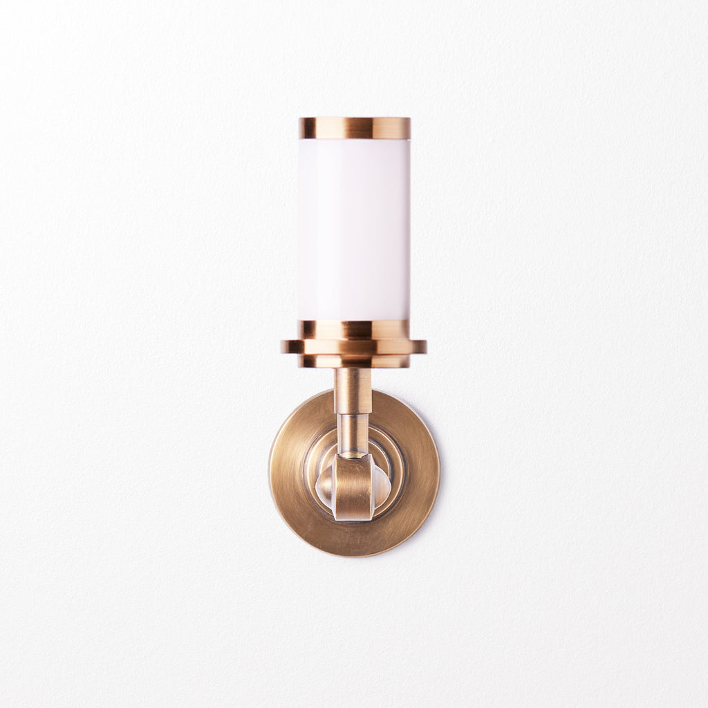 Mini Elbow cordless wall fixture in antique brass