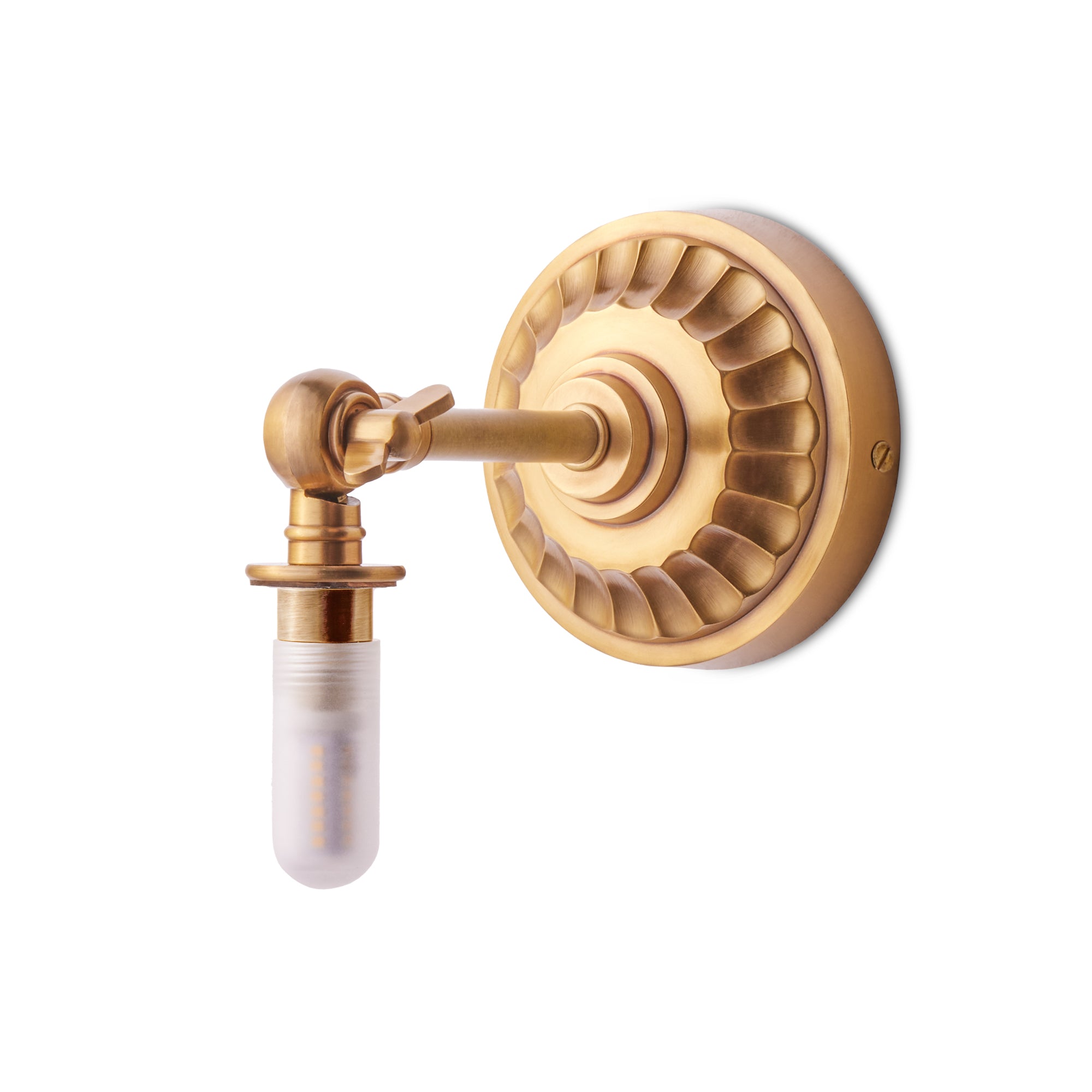 Bathroom Rose wall fixture in antiqued brass