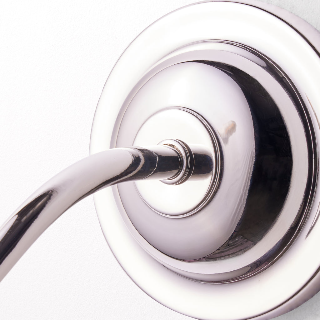 Bathroom Swan neck wall fixture in chrome finish