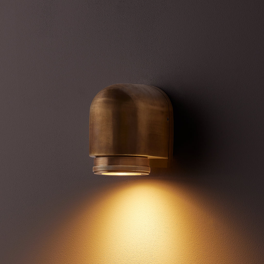 Coram mast light in antiqued brass