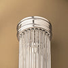 Long Roddy wall sconce in nickel with glass rods