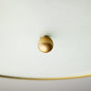 Round Roddy flush mount ceiling light in antiqued brass and clear glas