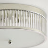 Round Roddy flush mount ceiling light in nickel and clear glass