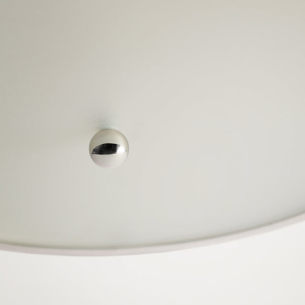 Round Roddy flush mount ceiling light in nickel and clear glass