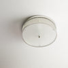 Round Roddy flush mount ceiling light in nickel and clear glass