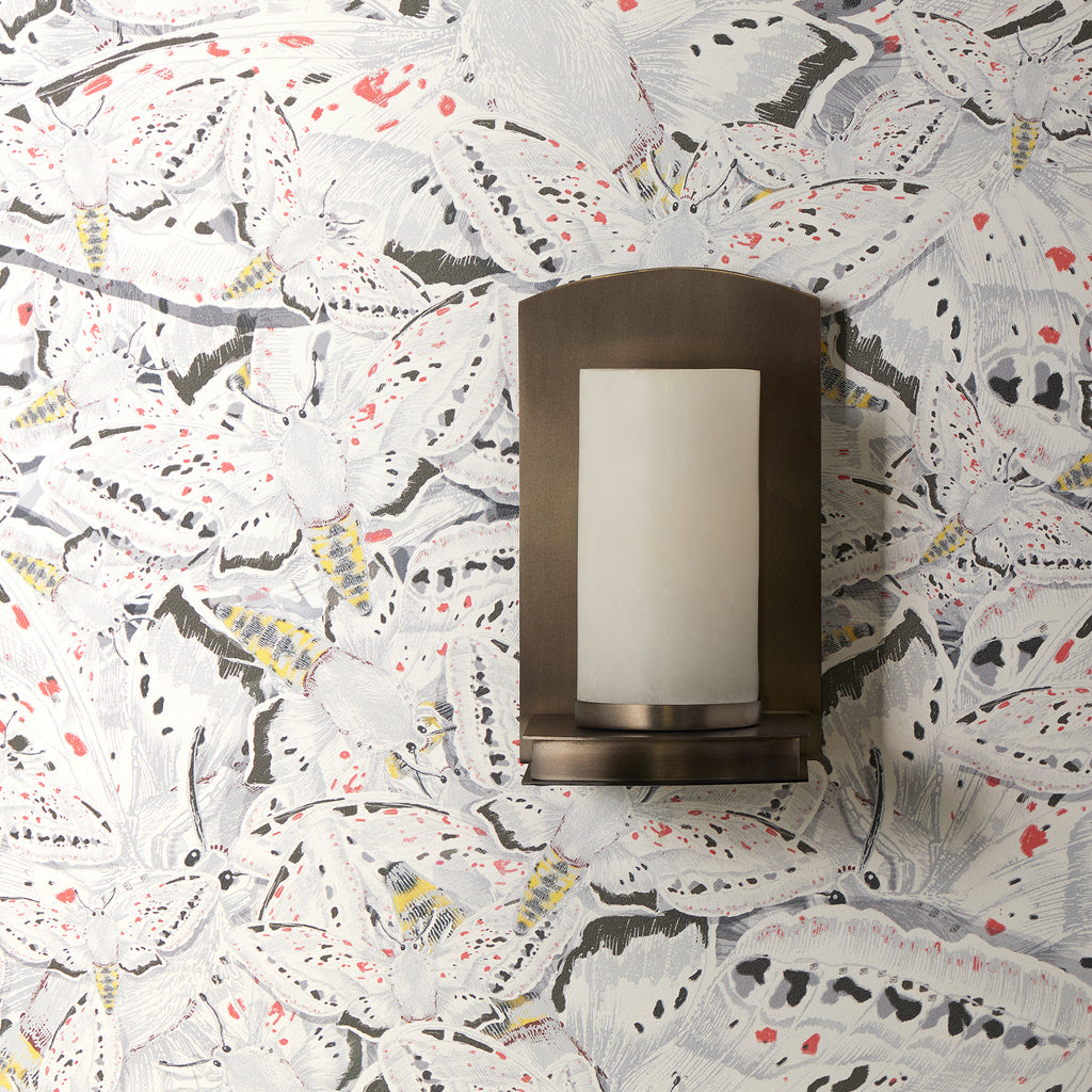 Roly wall sconce in bronze with an alabaster tube